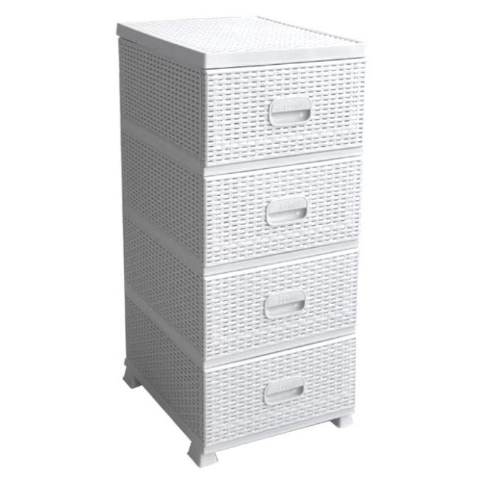 Dulap din plastic pentru depozitare, cu sertare Sultan Alb 38x45x90cm ...