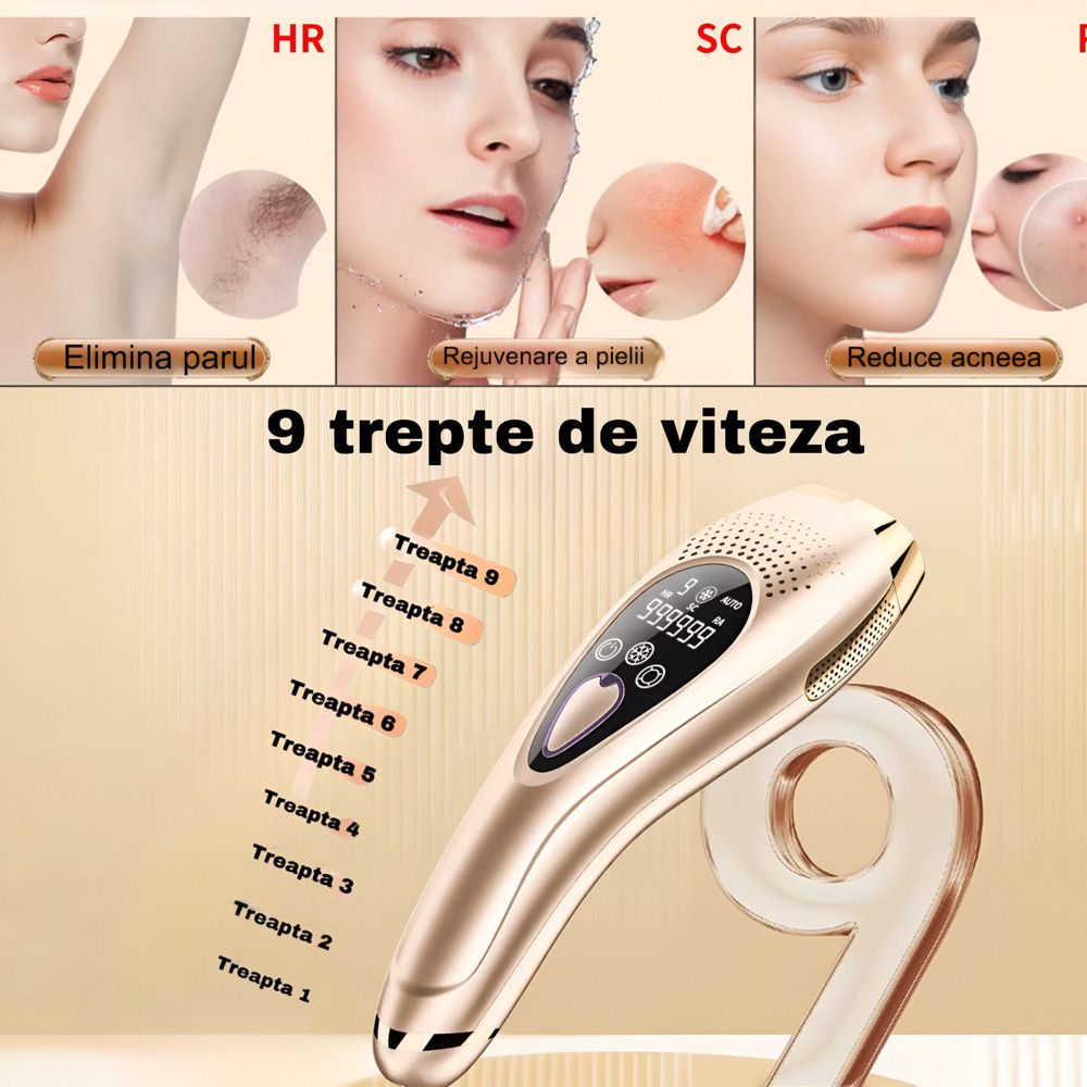 Epilator IPL BHRL-10, Depilare Definitiva Fara Durere, cu Racire Gheata ...