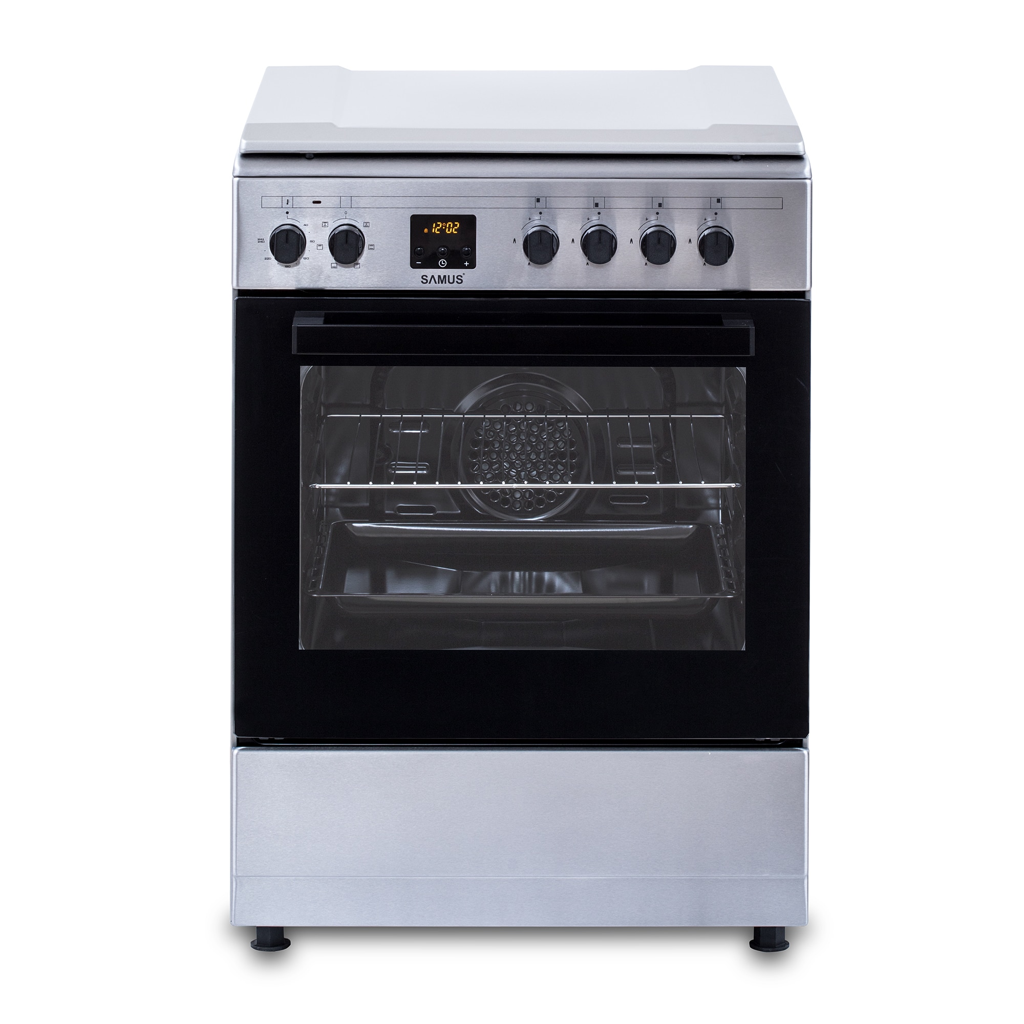 Готварска печка Samus SM663AENS1 INOX, 4 газови горелки, електрическа ...