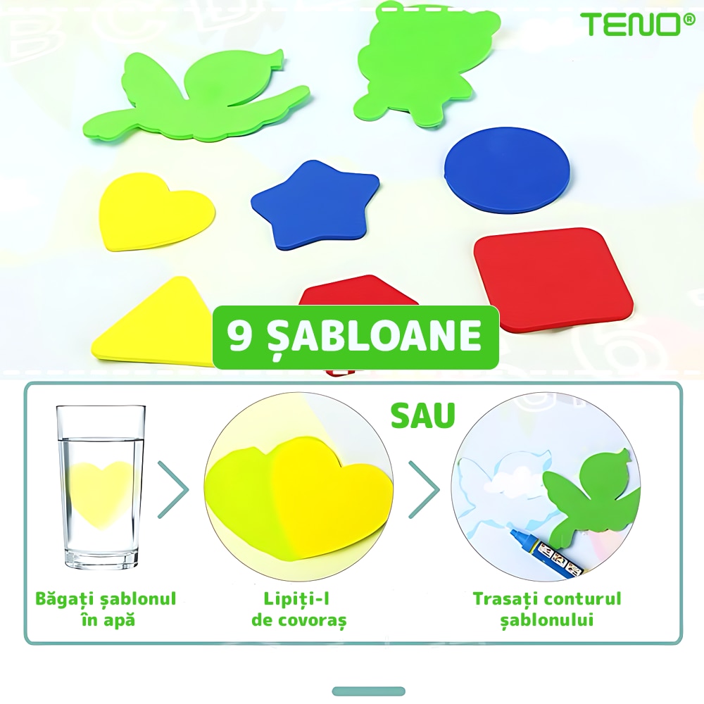 Covoras pentru Pictura si Desen cu Apa Teno®, accesorii incluse, 9 ...