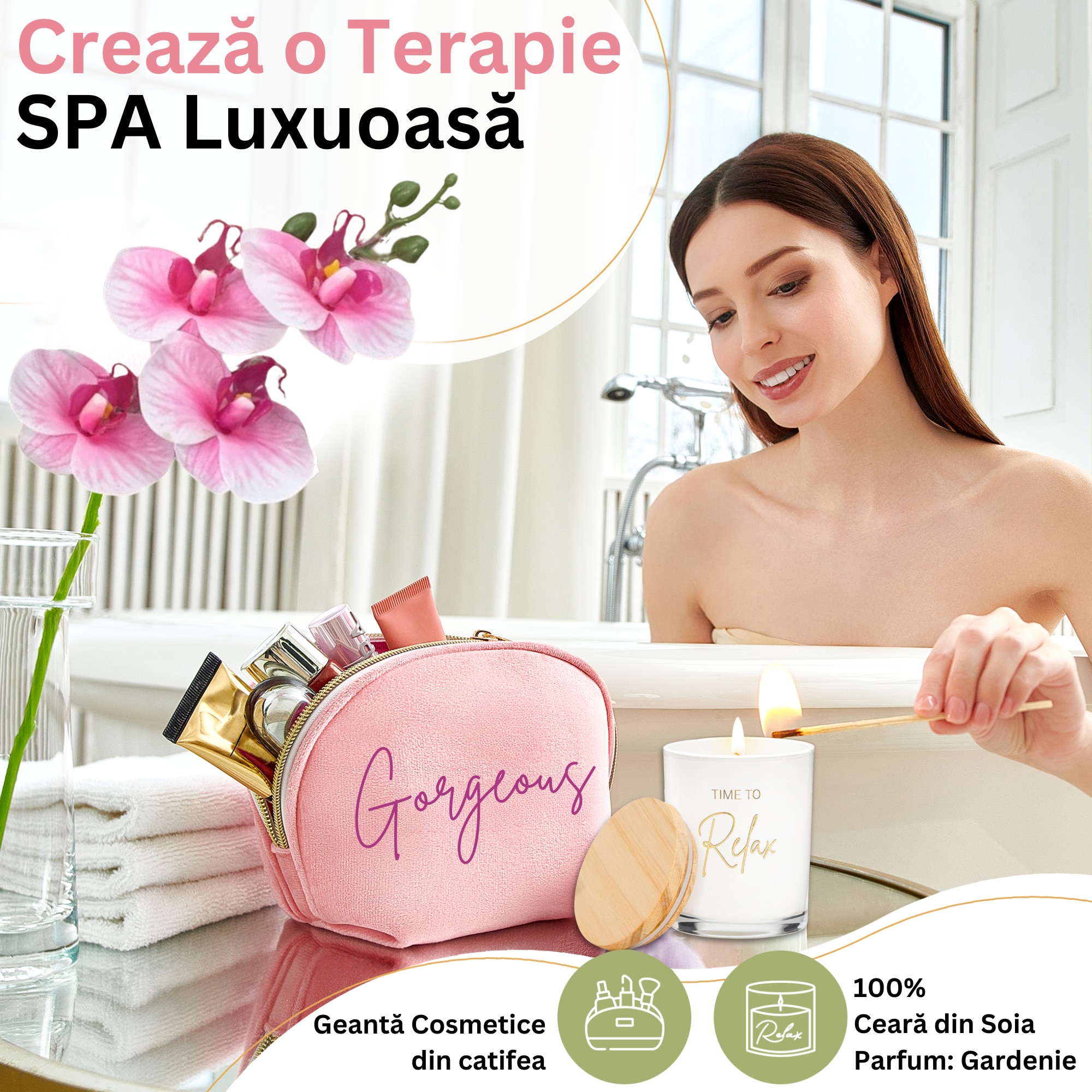 Set cadou pentru femei, 8 Produse premium, Cadonique®, Patura pufoasa ...