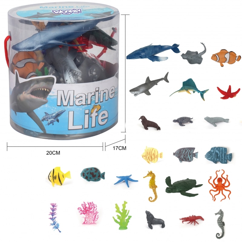 Set Figurine Animale Marine, 34 piese, 21 animale, 3 plante, WOOPIE ...