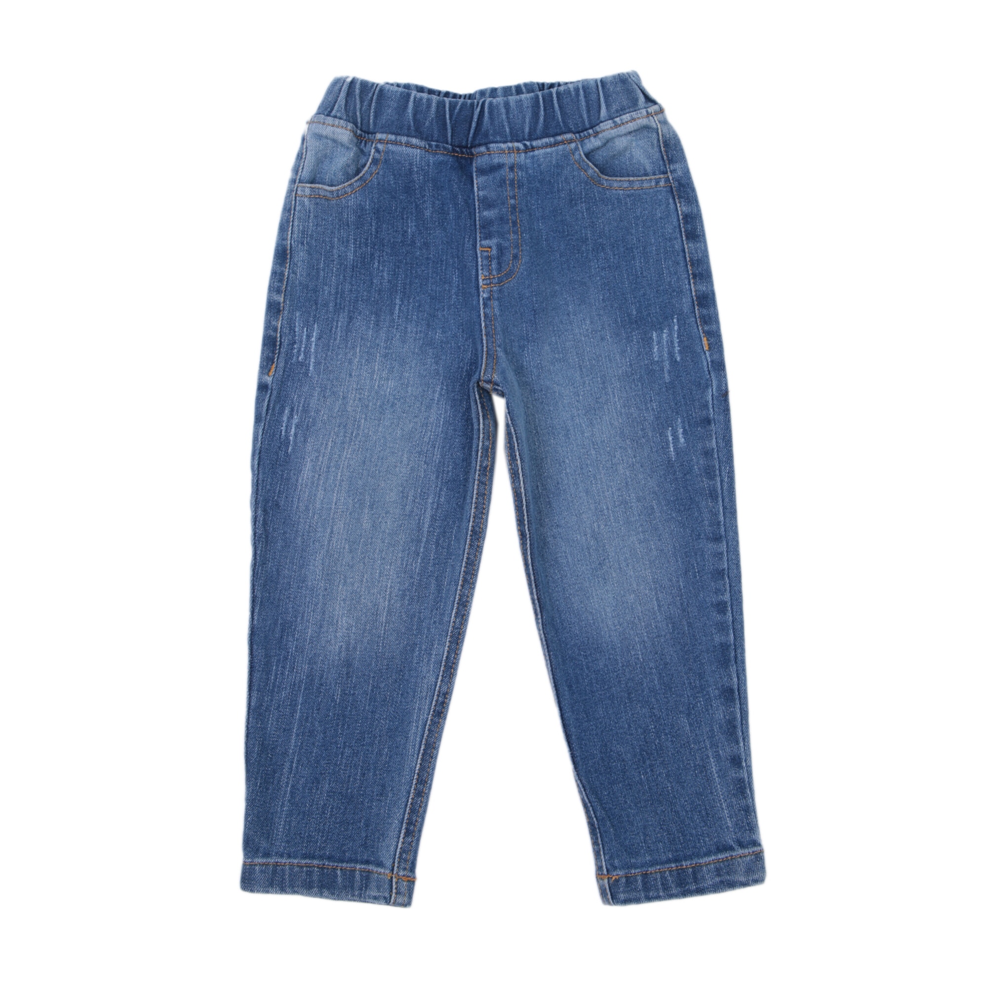 Pantaloni copii, MODJEANS, blugi din denim elastic, albastru inchis ...