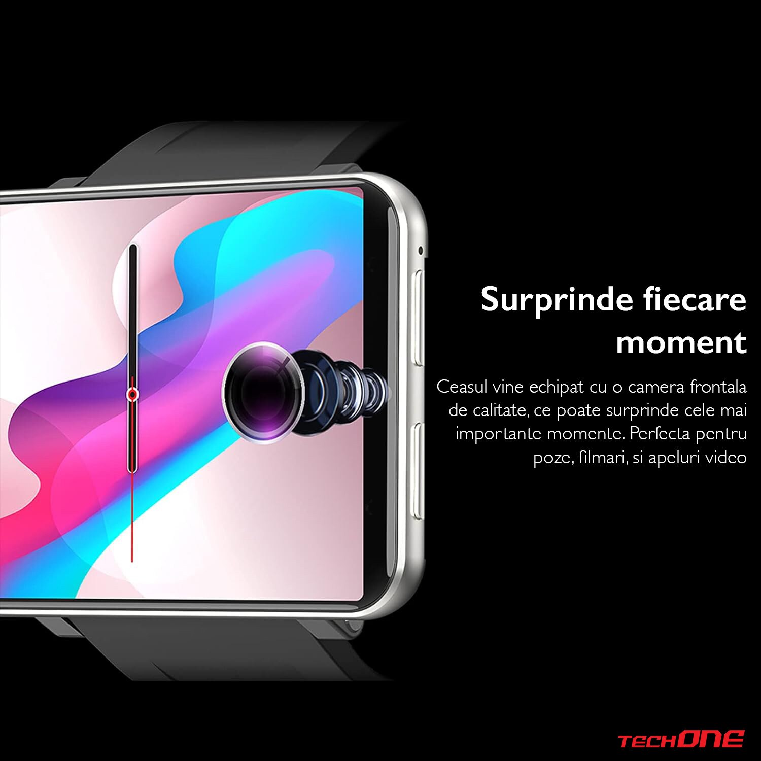 Ceas Smartwatch Barbati TechONE® Orion Smart, 2.86 Inch Super Amoled, Cu SIM 4G, WiFi, Camera ...