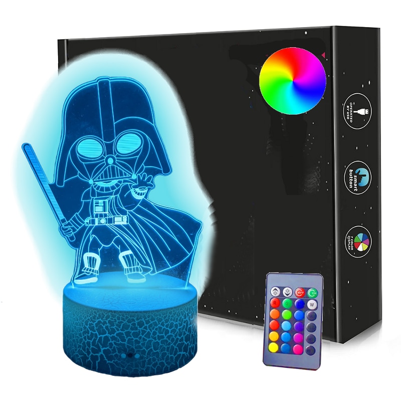 Star Wars 3D LED éjszakai fény, LED világító állvánnyal és ...