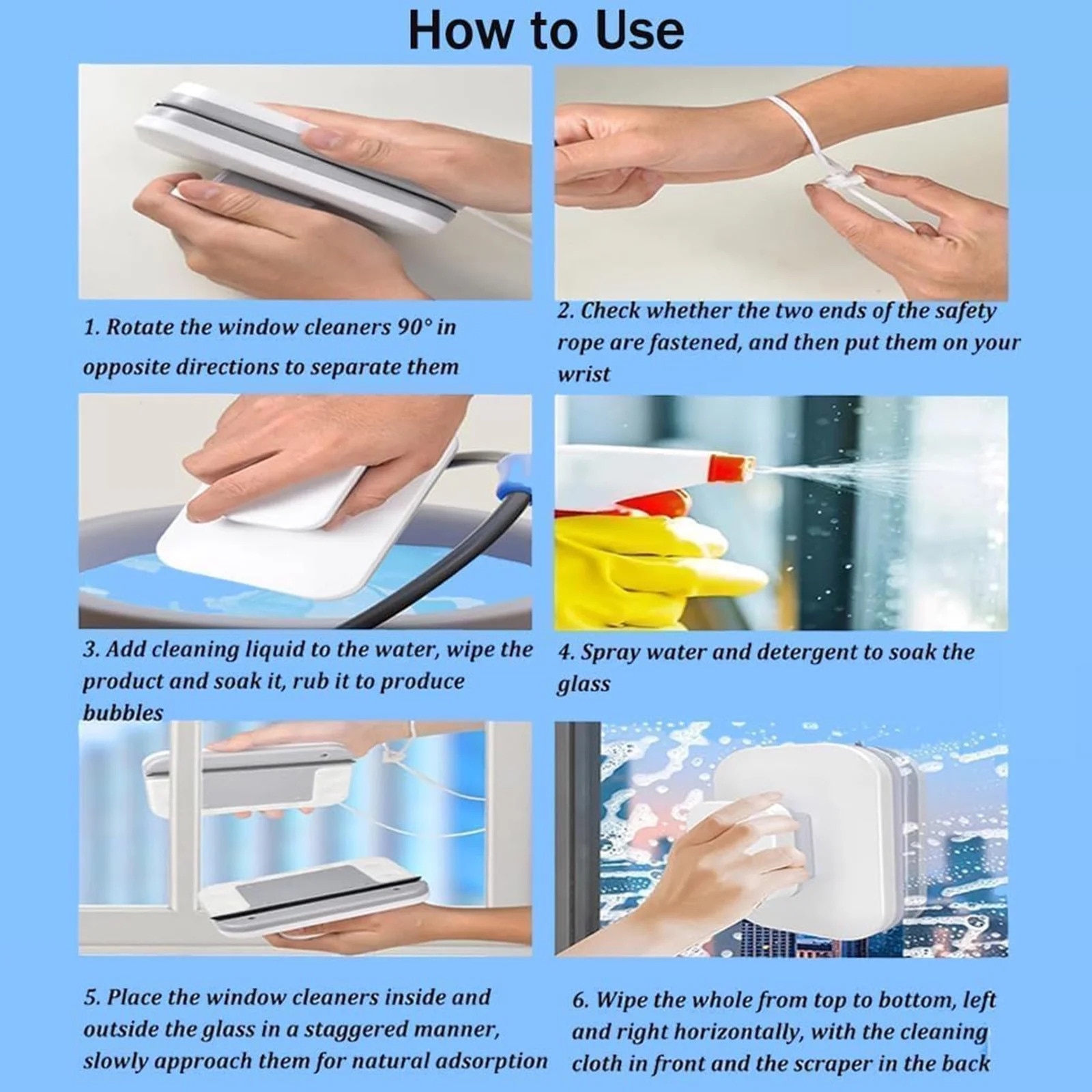 Stergator geam dublu fata, 15x14x4cm, cu magnet, design ergonomic, cu ...