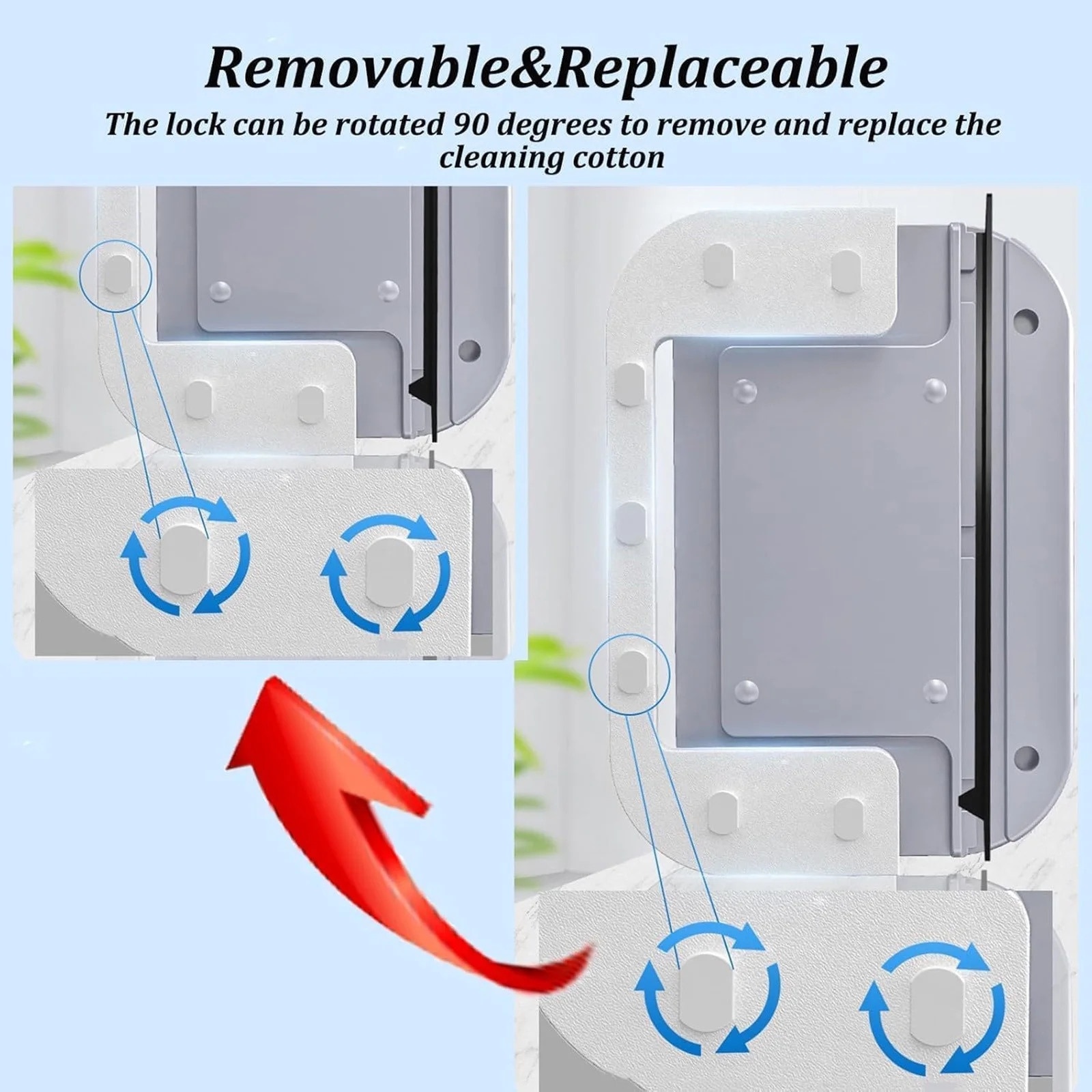 Stergator geam dublu fata, 15x14x4cm, cu magnet, design ergonomic, cu ...