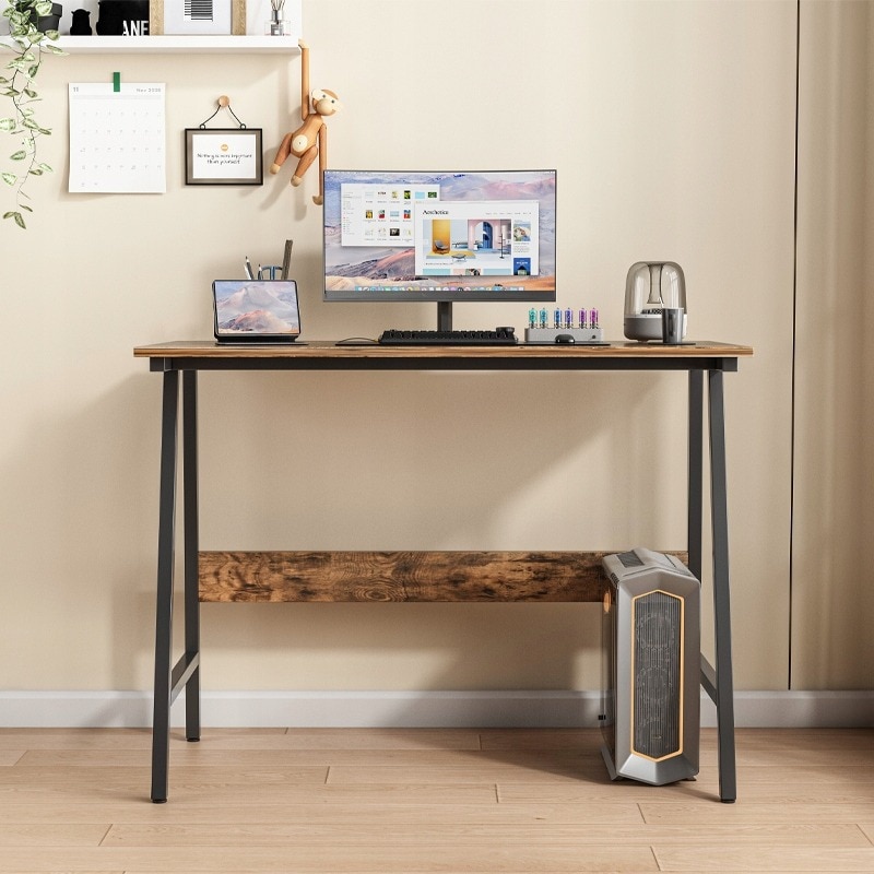 Birou pentru calculator Scoala Retro Lemn Rustic Loft Industrial ...