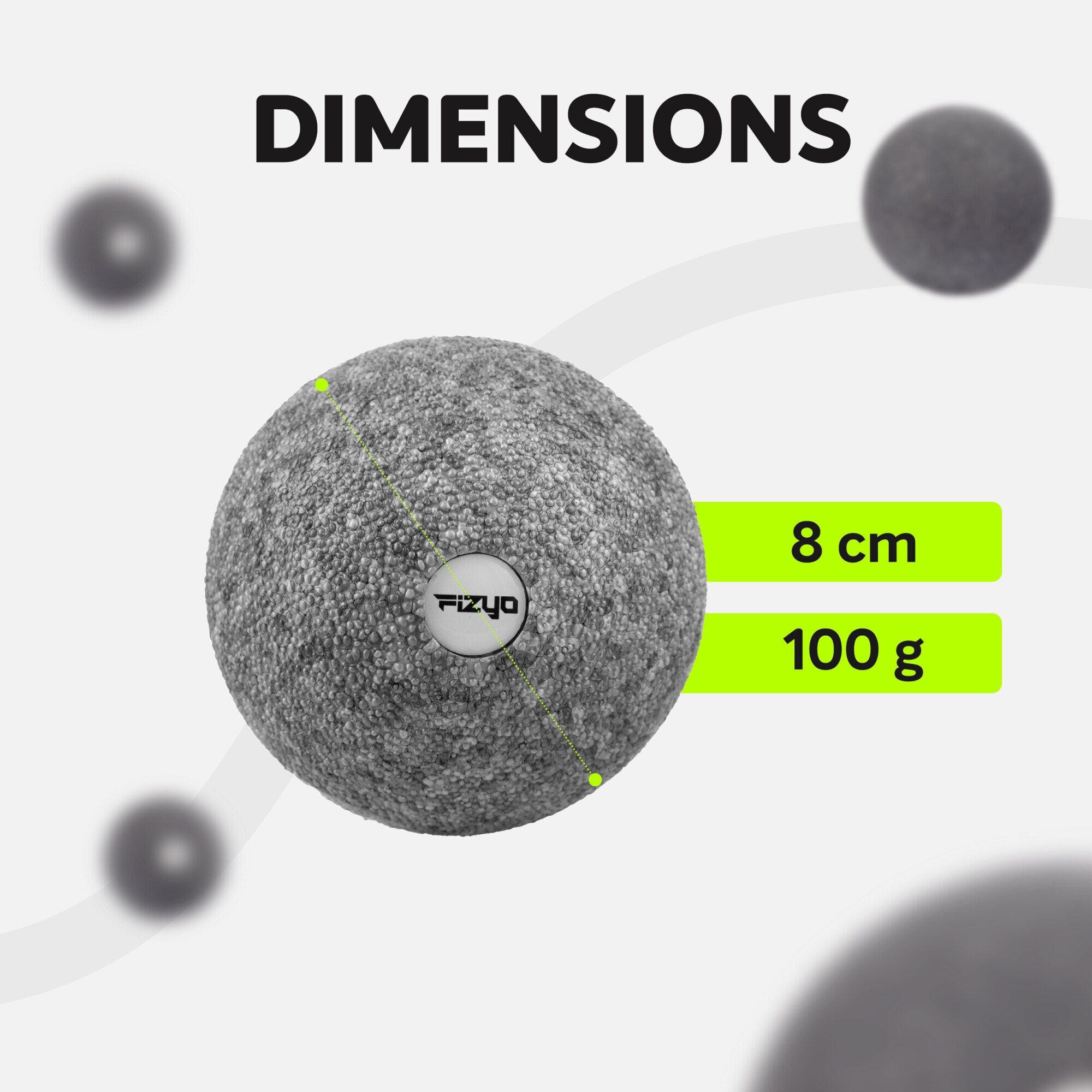 Топка за масаж Fizyo Ball, 8 см, за мускулна релаксация, миофасциална ...