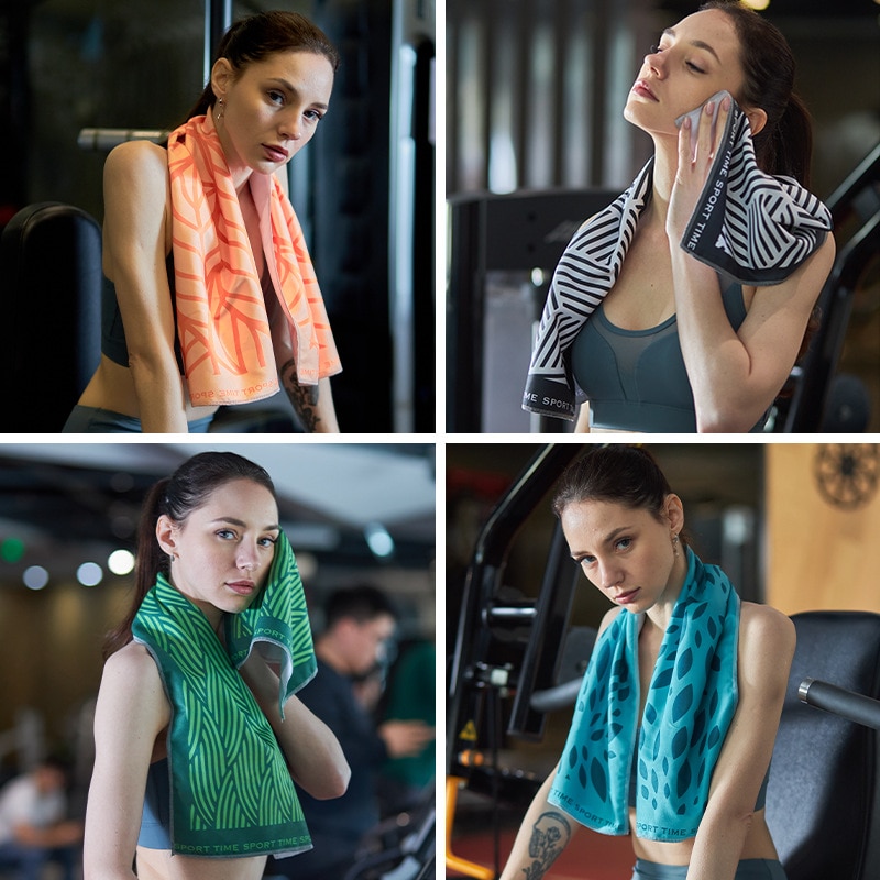 Prosop sportiv, 30x100 cm, uscare rapida, absorbtie mare, culoare verde ...