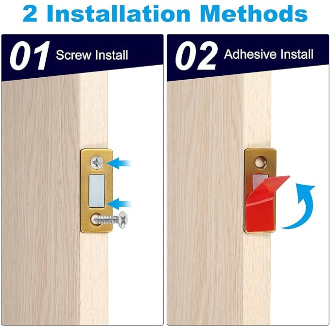 Set 2 Magnet pentru Usi de Dulap, Otel Inoxidabil, Design Subtire ...