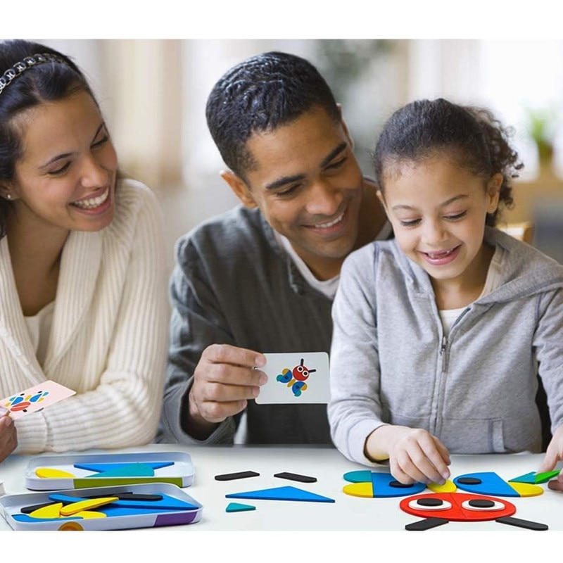Set de jocuri educative din lemn puzzle-uri cu forma deschisa din lemn ...