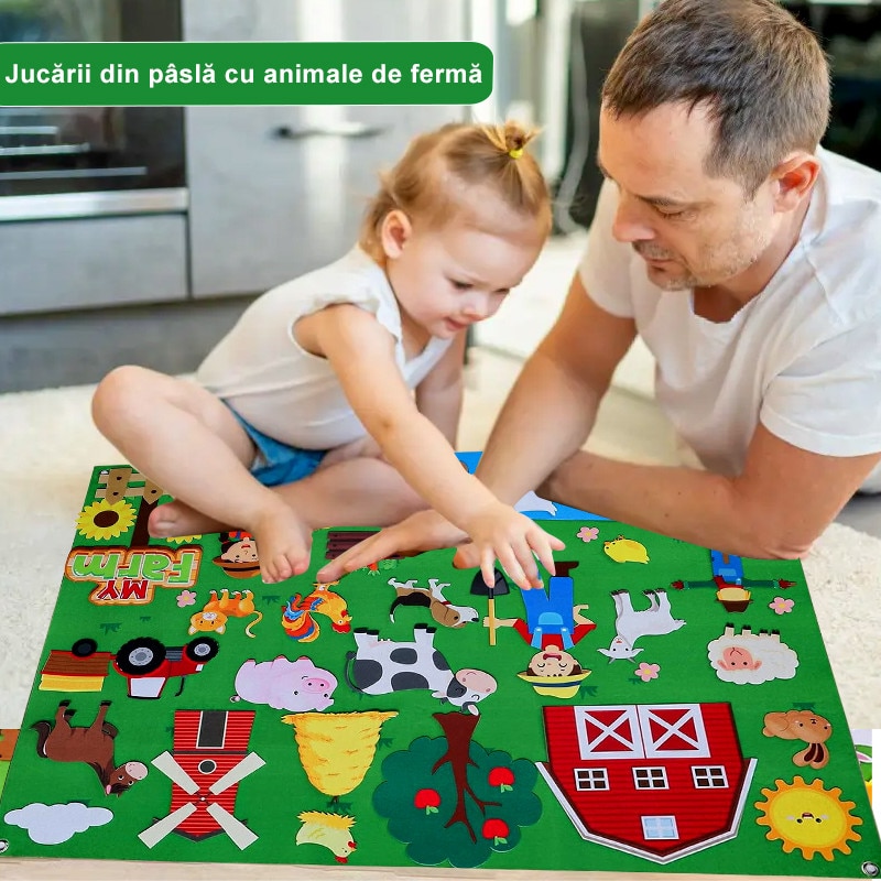 Jucarie Educationala Montessori Animale de Ferma din Pasla, WANDAVICTA ...