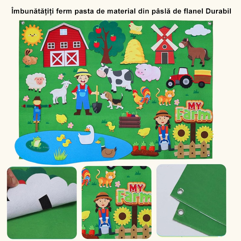 Jucarie Educationala Montessori Animale de Ferma din Pasla, WANDAVICTA ...