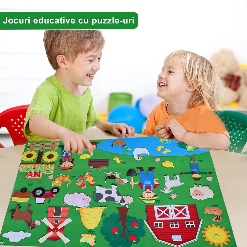 Jucarie Educationala Montessori Animale de Ferma din Pasla, WANDAVICTA ...