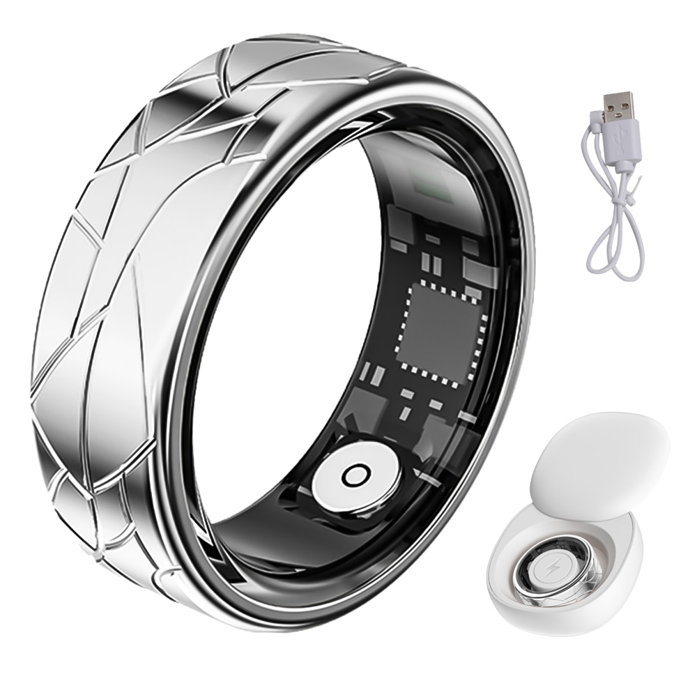 Inel inteligent din otel inoxidabil, monitorizare somn si ritm cardiac ...