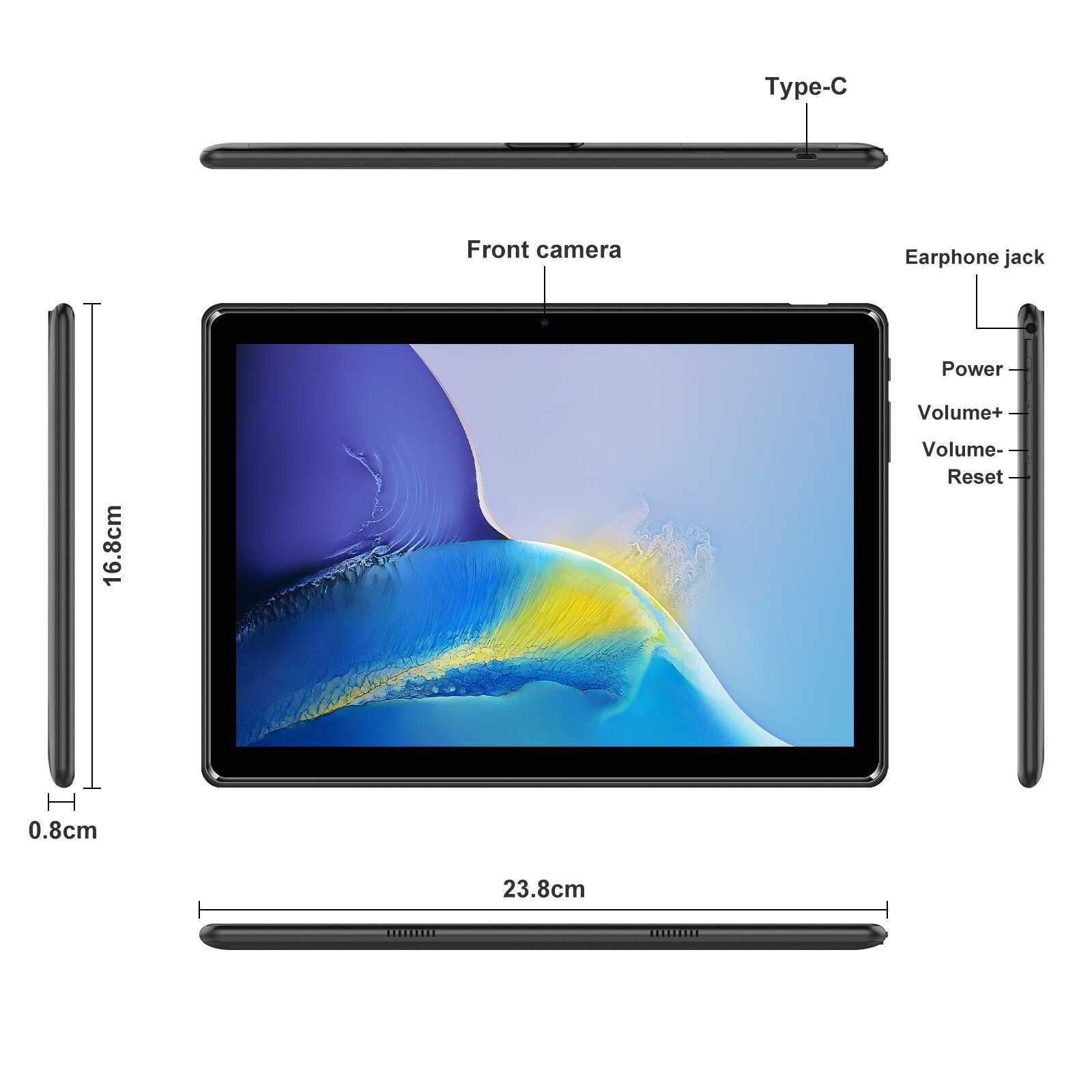 Tablet PC Procesor quad-core Android 11 de 10,1 inchi cu stocare de 64 ...
