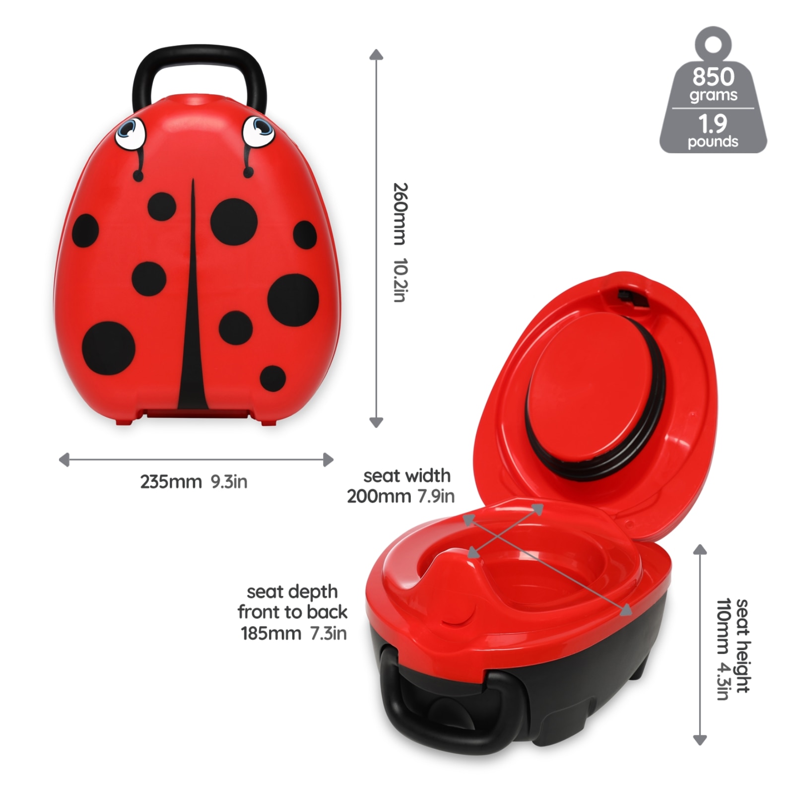 Olita portabila cu capac pentru bebelusi My Carry Potty, Ladybug - eMAG.ro