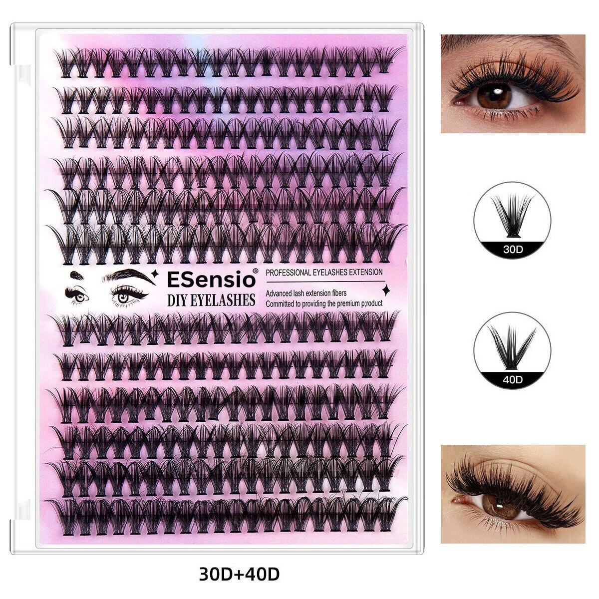 Gene false individuale tip smoc ESensio® 240B, 240 lashes, 30D, 40D ...