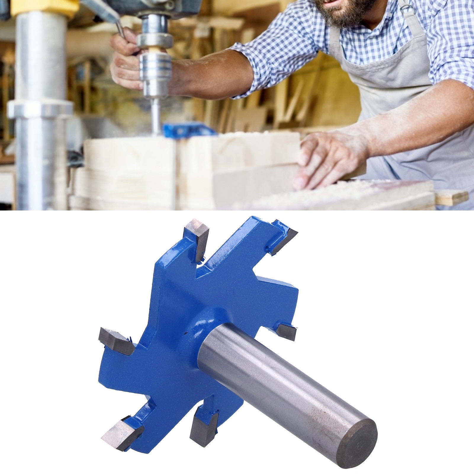 Freza pentru lemn 6 fluiuri, Enforose, otel carbon, aliaj YG8, 12mm ...