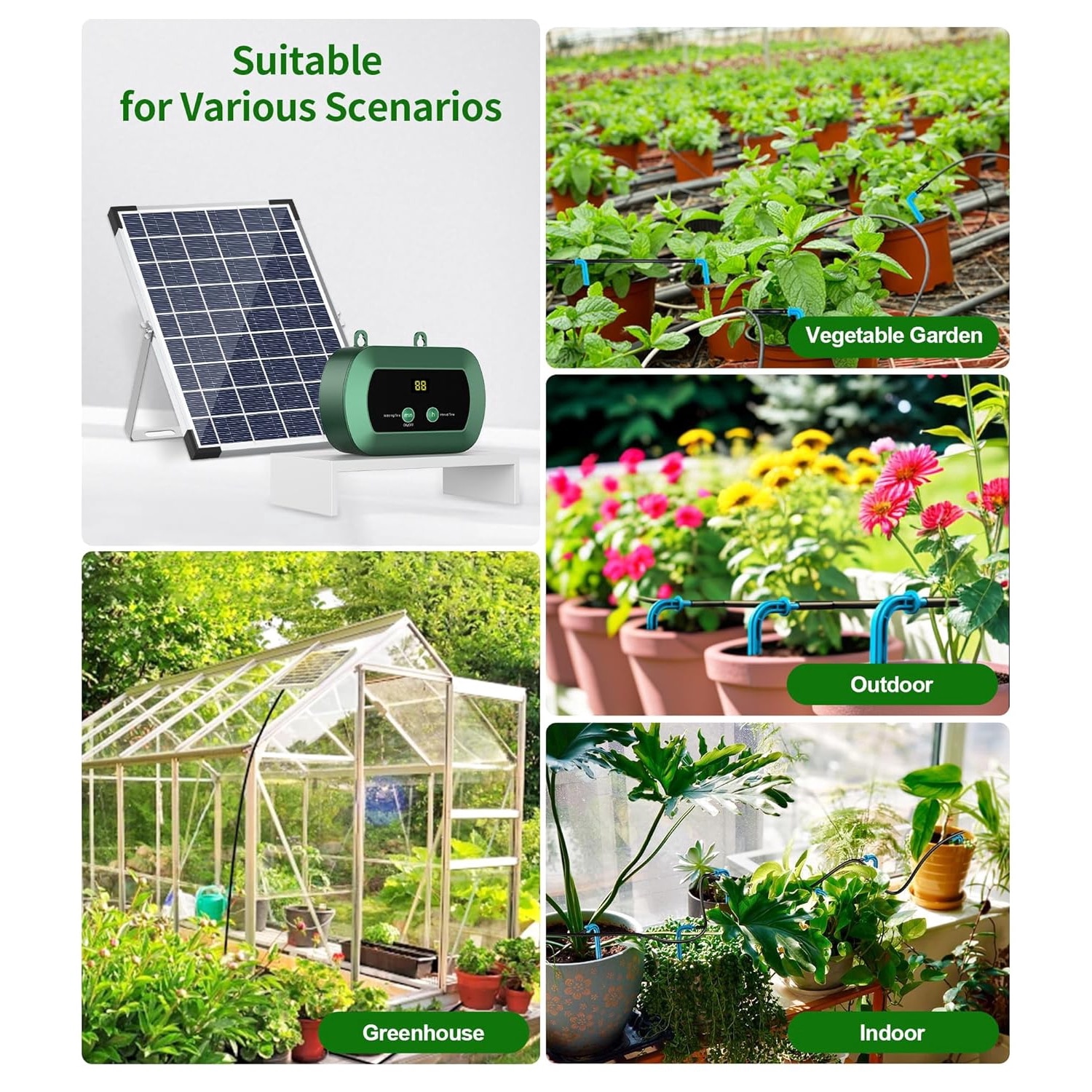 Sistem de irigare prin picurare cu panou solar automat, 30 aspersoare ...