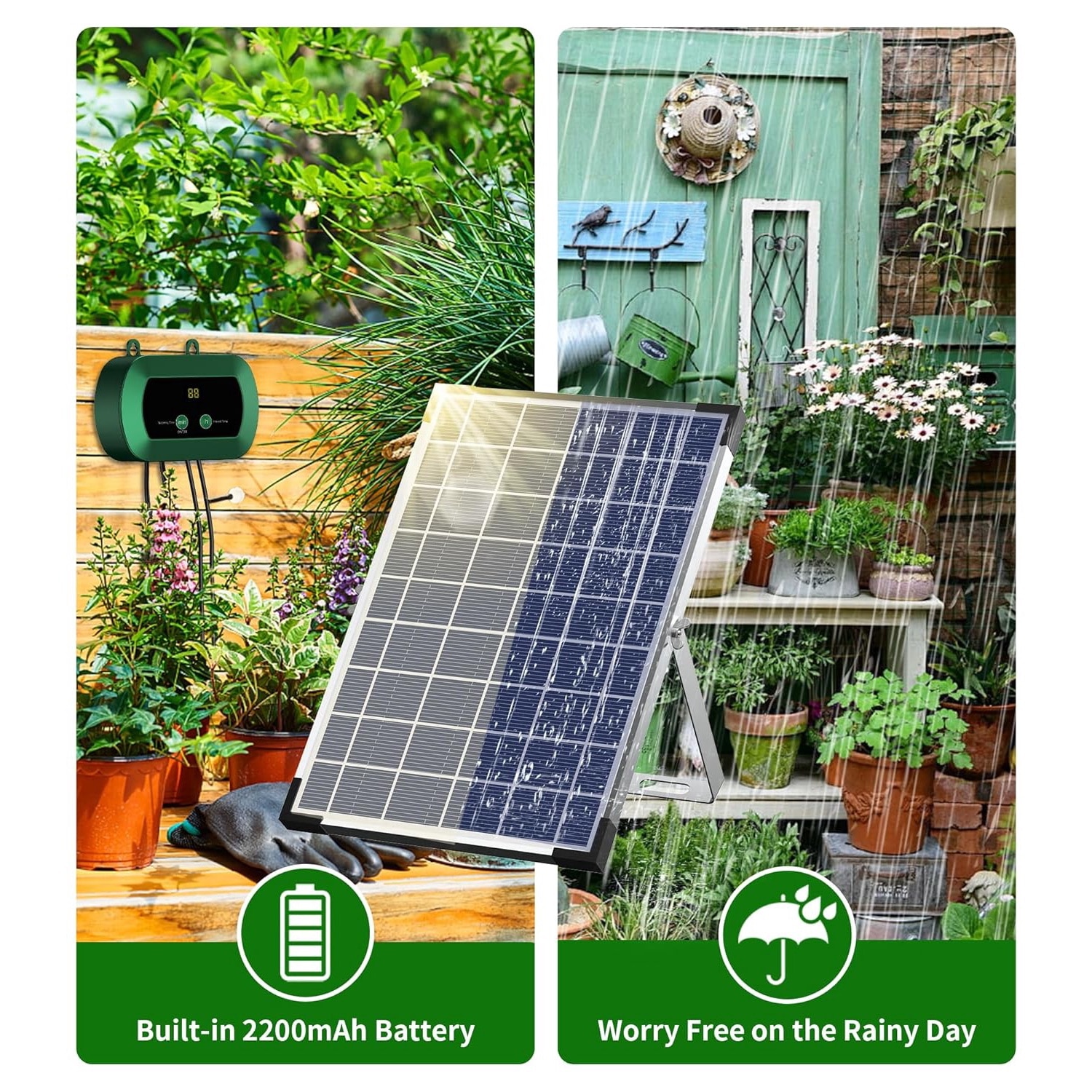 Sistem de irigare prin picurare cu panou solar automat, 30 aspersoare ...