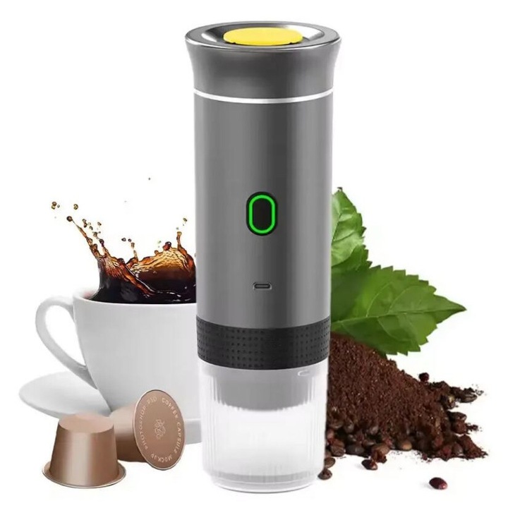 Espressor Portabil de Cafea - Mod Incalzire apa, compatibil cu Capsule ...