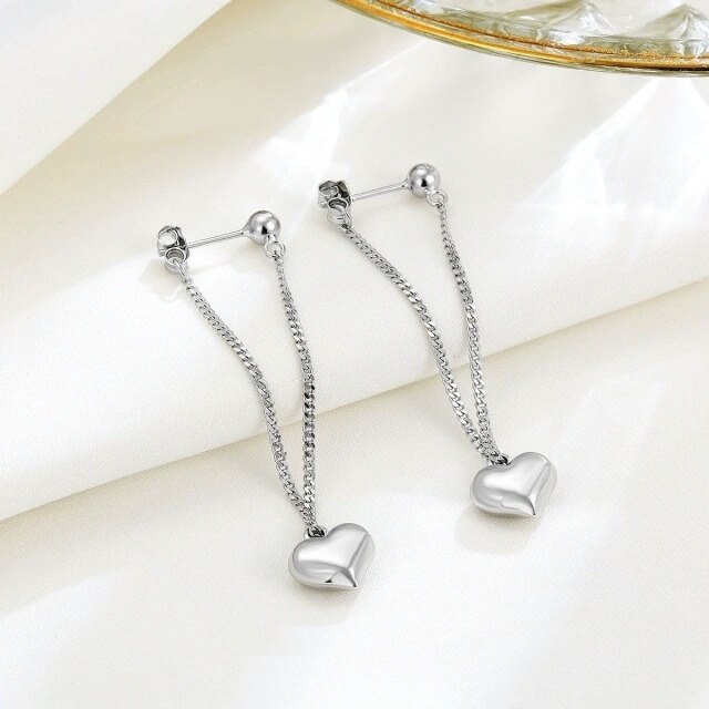 Cercei dama CK, forma inima, argintiu, inox - eMAG.ro