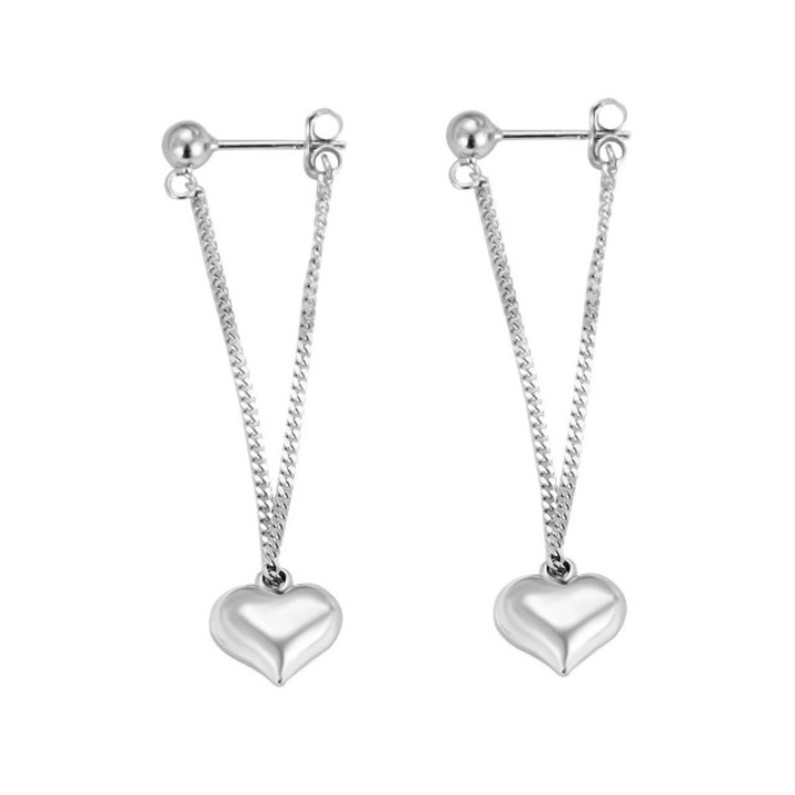 Cercei dama CK, forma inima, argintiu, inox - eMAG.ro