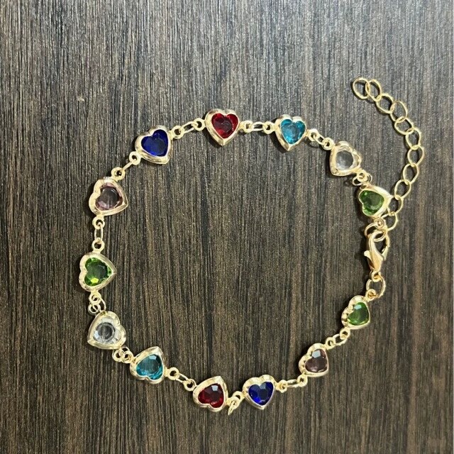 Bratara dama, CK, cu cristale in forma de inima, auriu, inox - eMAG.ro