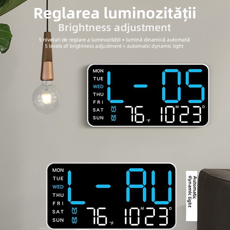Ceas electronic fara margini, multifunctional, simplu, plastic, digital ...