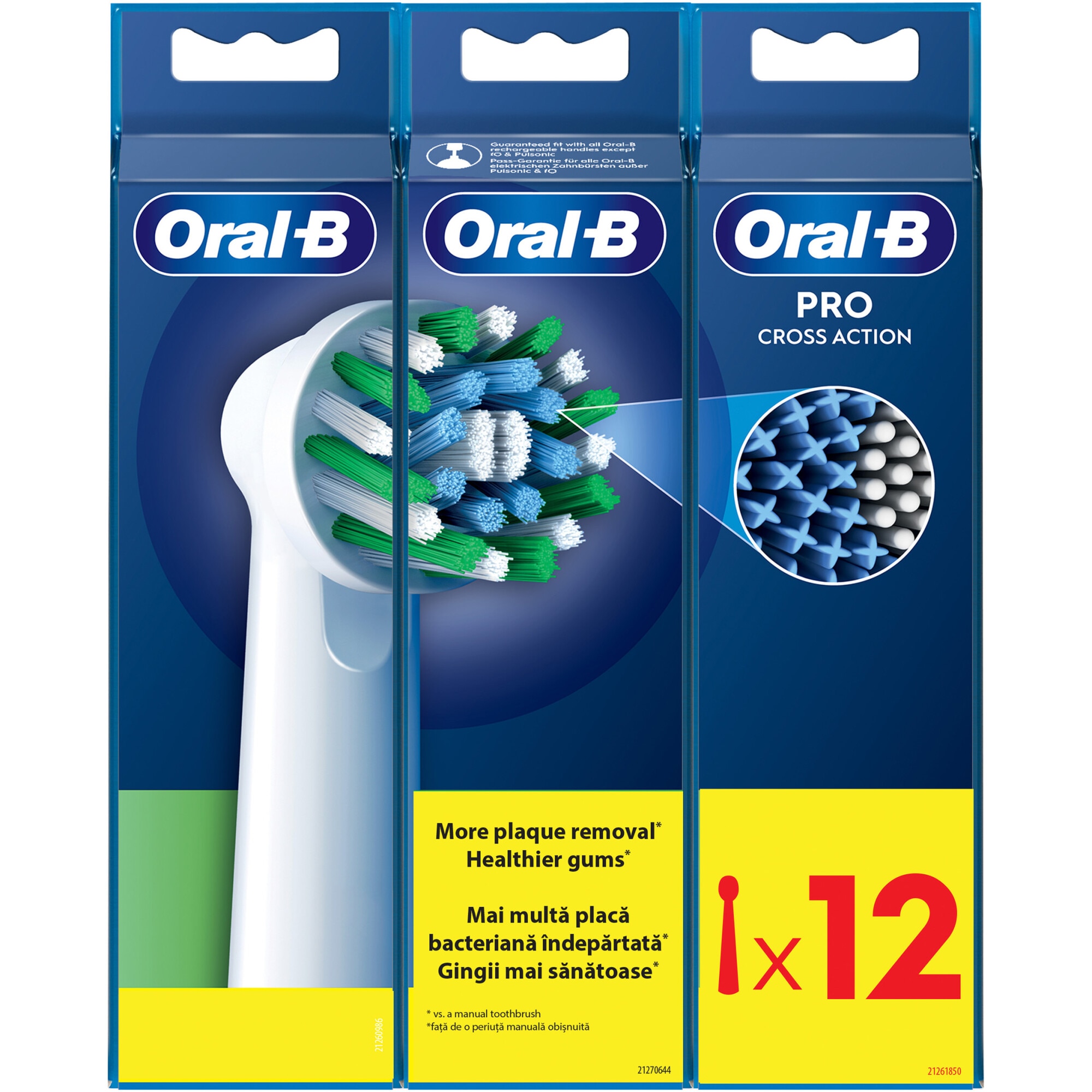 Rezerve periuta de dinti electrica Oral-B Pro Cross Action, 12 buc ...