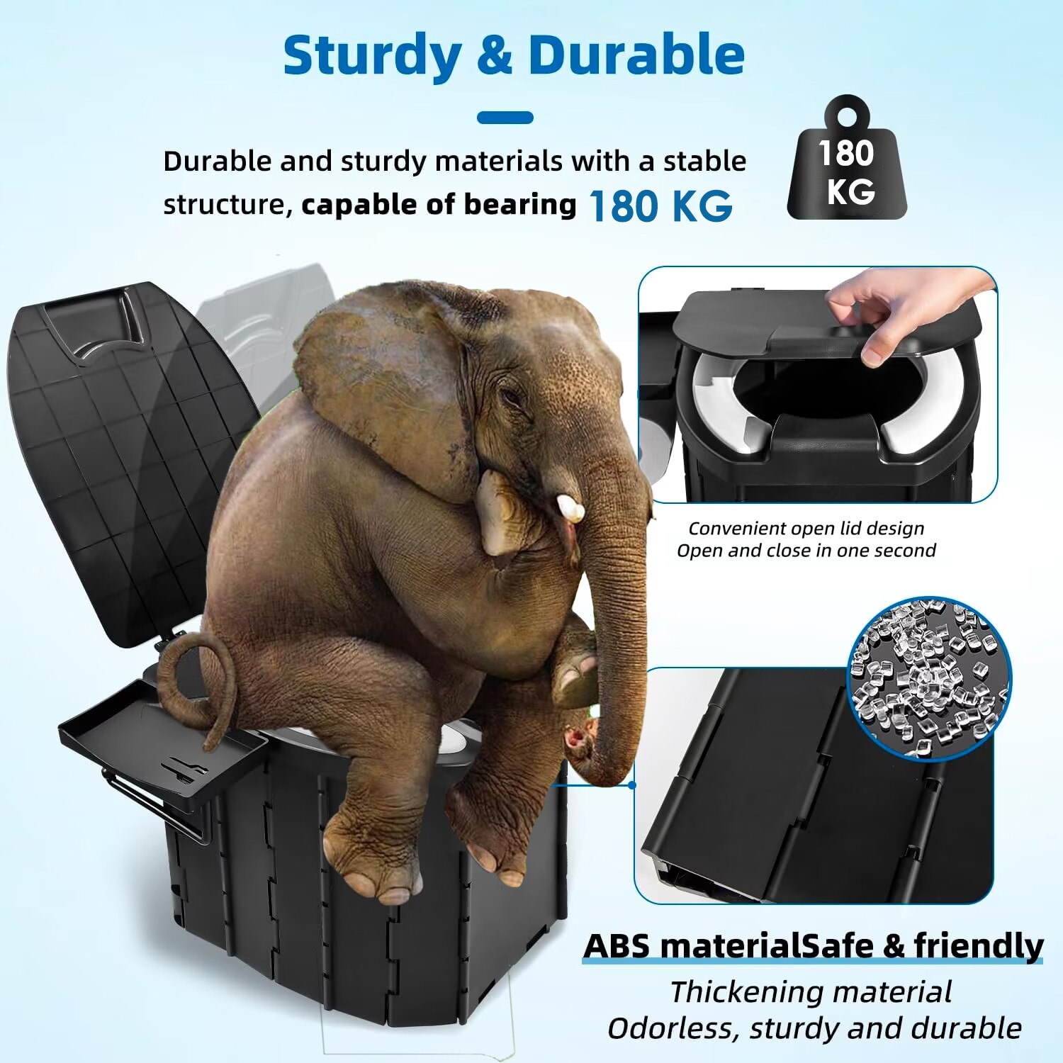 Toaleta Portabila, BYONDSELF®, Capacitate Max 180 kg, cu perna ...