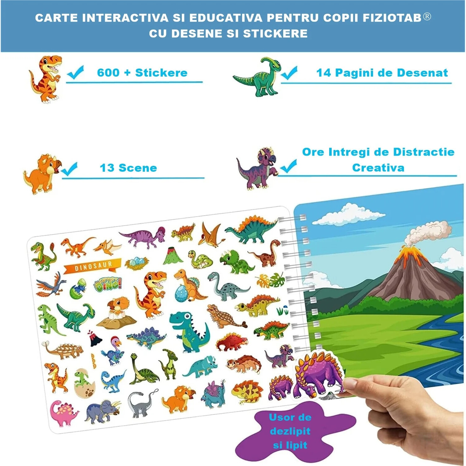 Carte Educativa pentru Copii FizioTab®, Tip Caiet cu Spirala, 600 ...