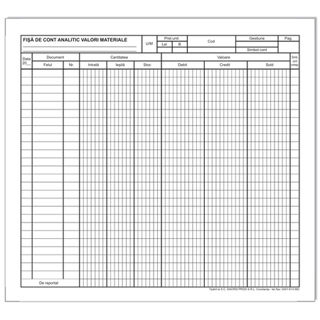 Fisa valori materiale - eMAG.ro