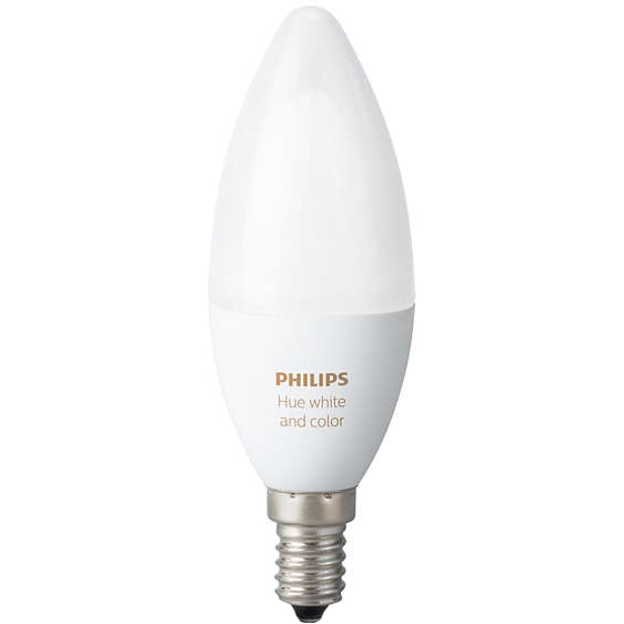 Bec inteligent LED Philips Hue, E14, 6.5W (40W), 470 lm, A+, lumina RGB ...