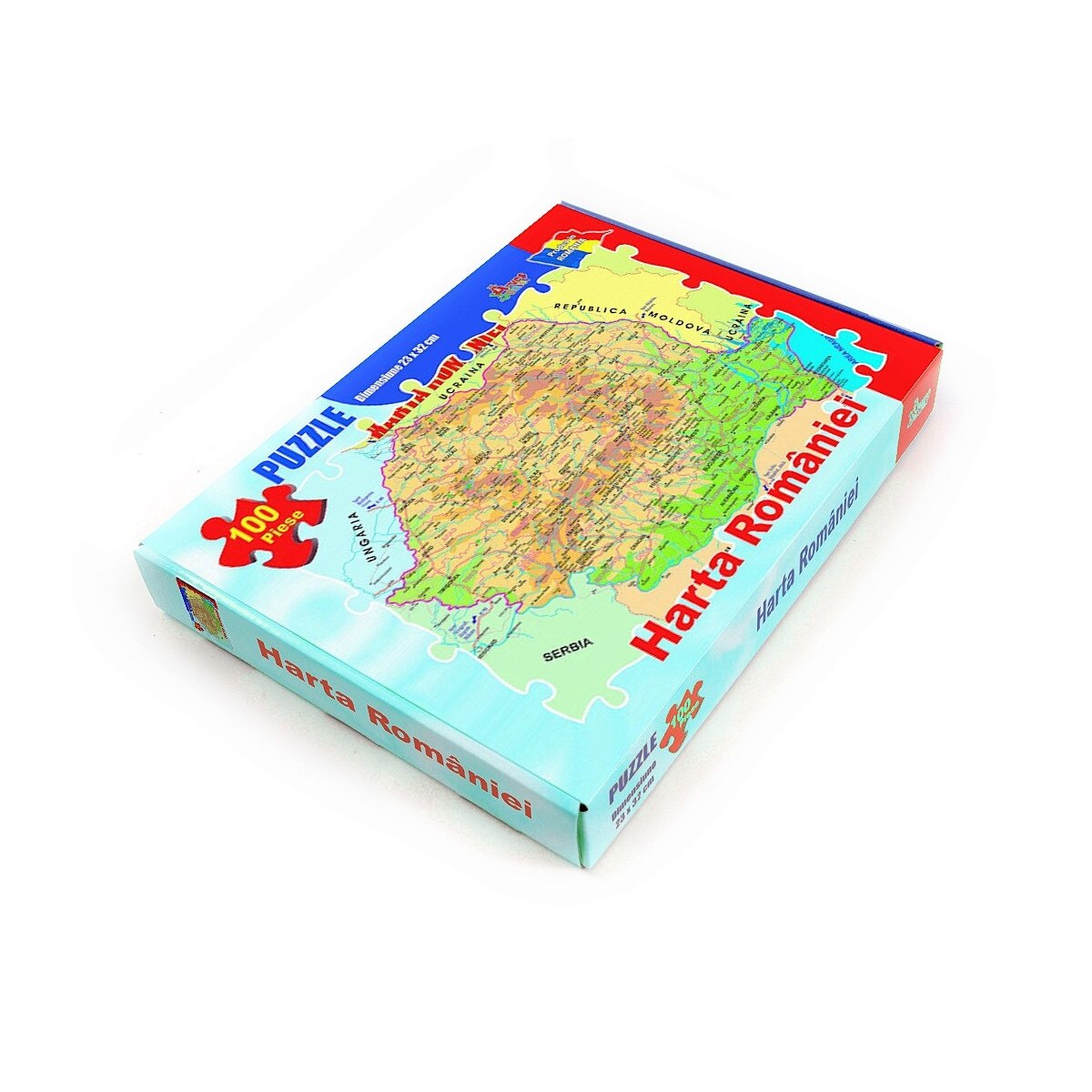 Puzzle 100 piese Harta Romaniei - eMAG.ro