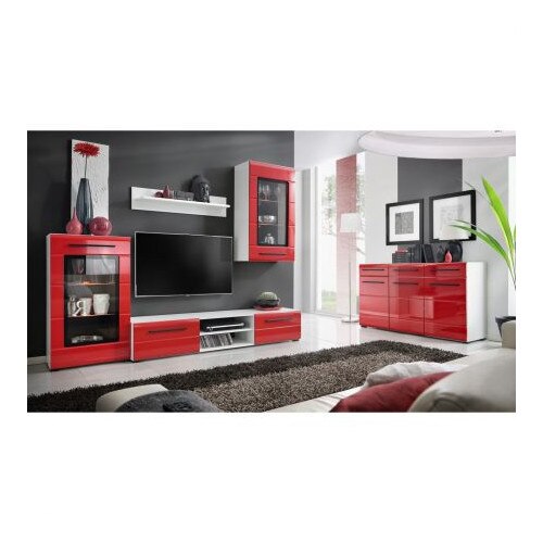 Set camera de zi Timber 1 alb/rosu, iluminare led, 240X190X46 cm - eMAG.ro