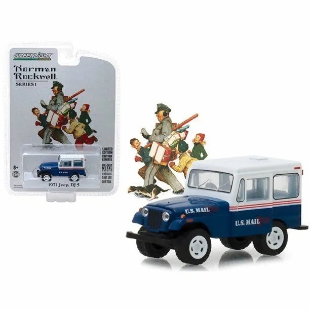 Macheta Jeep DJ-5 US Mail 1971, Seria 1 Norman Rockwell - Greenlight ...