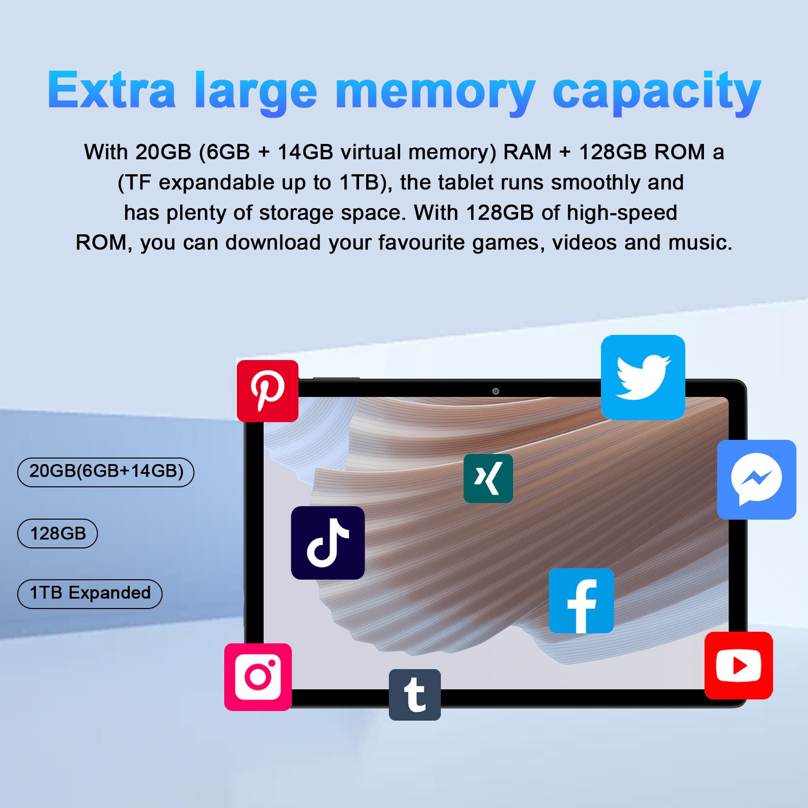 Tableta 10.1 inchi Android 14 cu 20GB RAM+128GB ROM Tablete Octa-Core ...