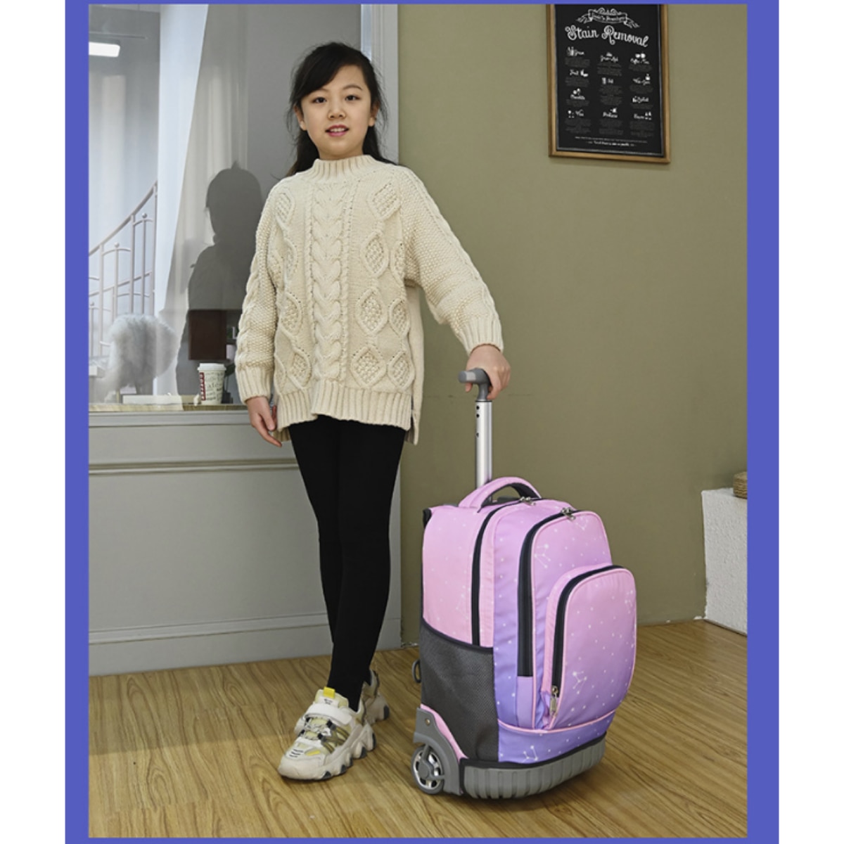 Ghiozdan Troler Multifunctional cu Rotile, Rucsac de Capacitate Mare ...