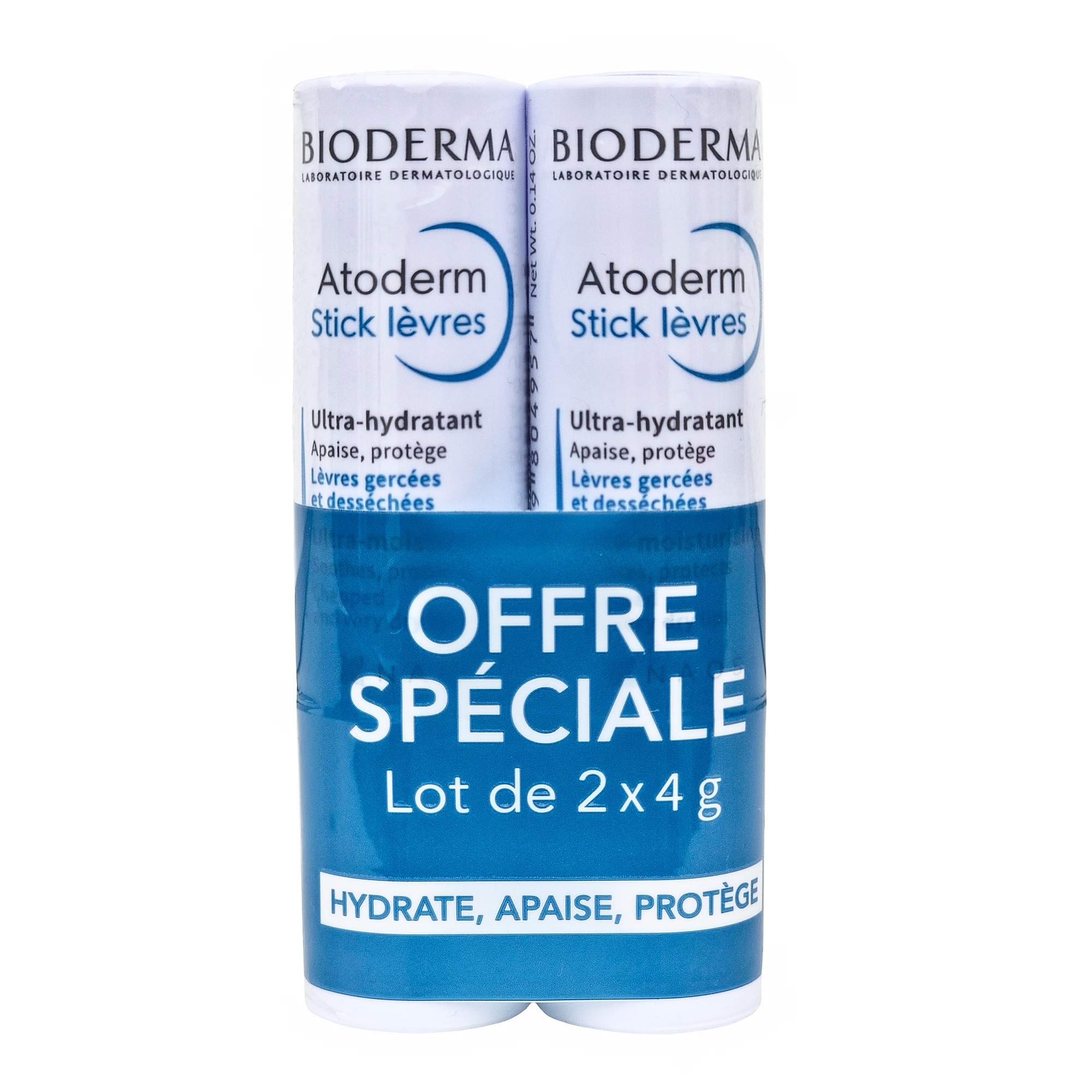 Pachet 2 x Balsam de buze Bioderma Atoderm, transparent, 4g - eMAG.ro
