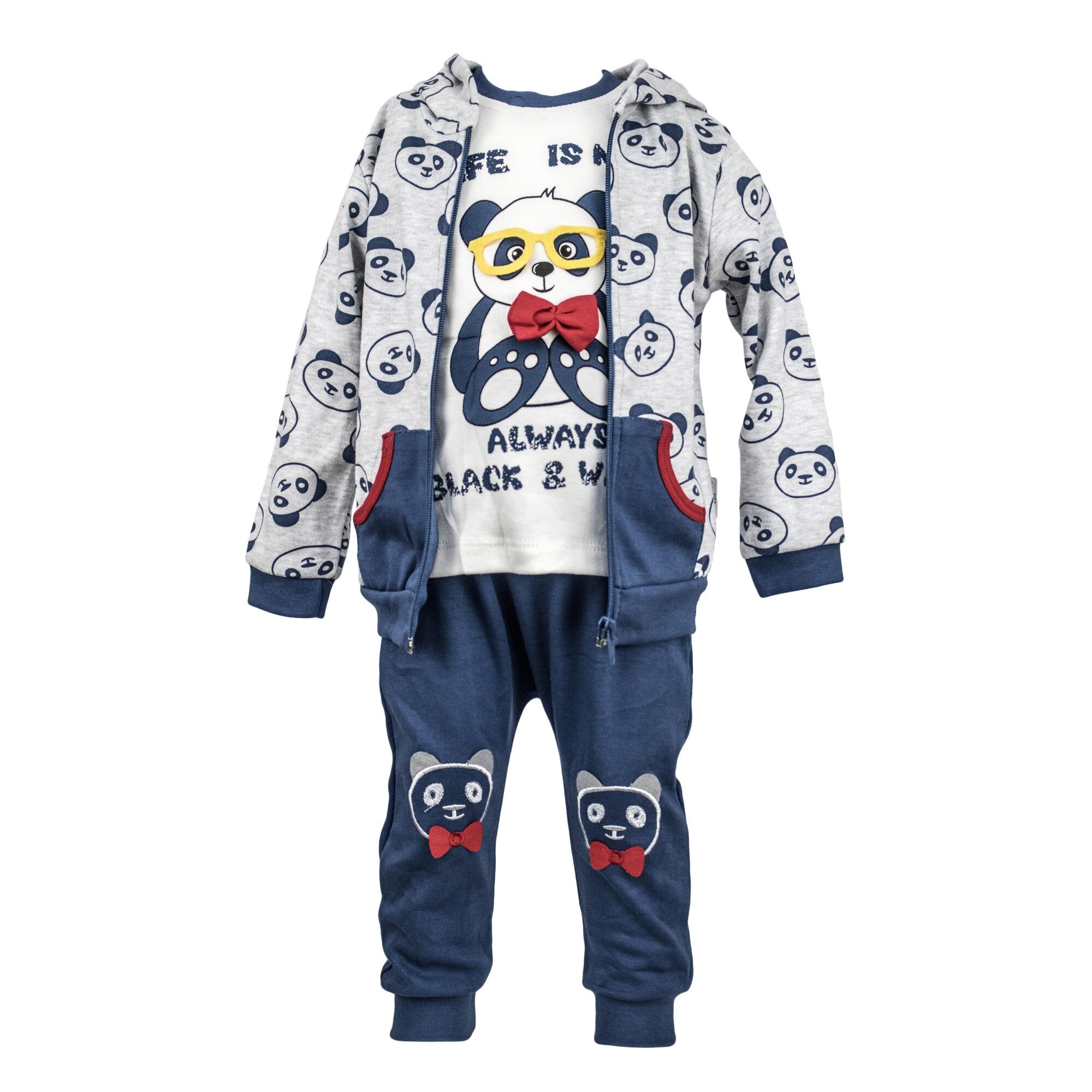 Trening viu colorat, panda, din trei piese pentru copii 12-18 luni ...