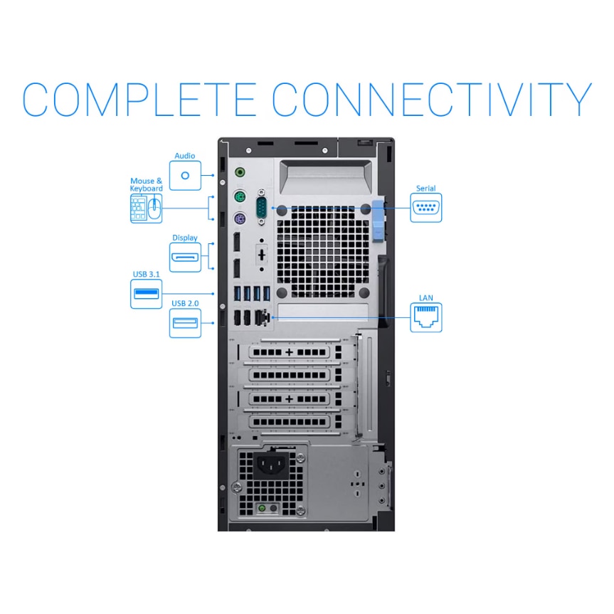 Dell Optiplex XE3 Tower asztali PC-rendszer, Intel Core i5-8500 4,10 GHz-es processzor, 16 GB ...
