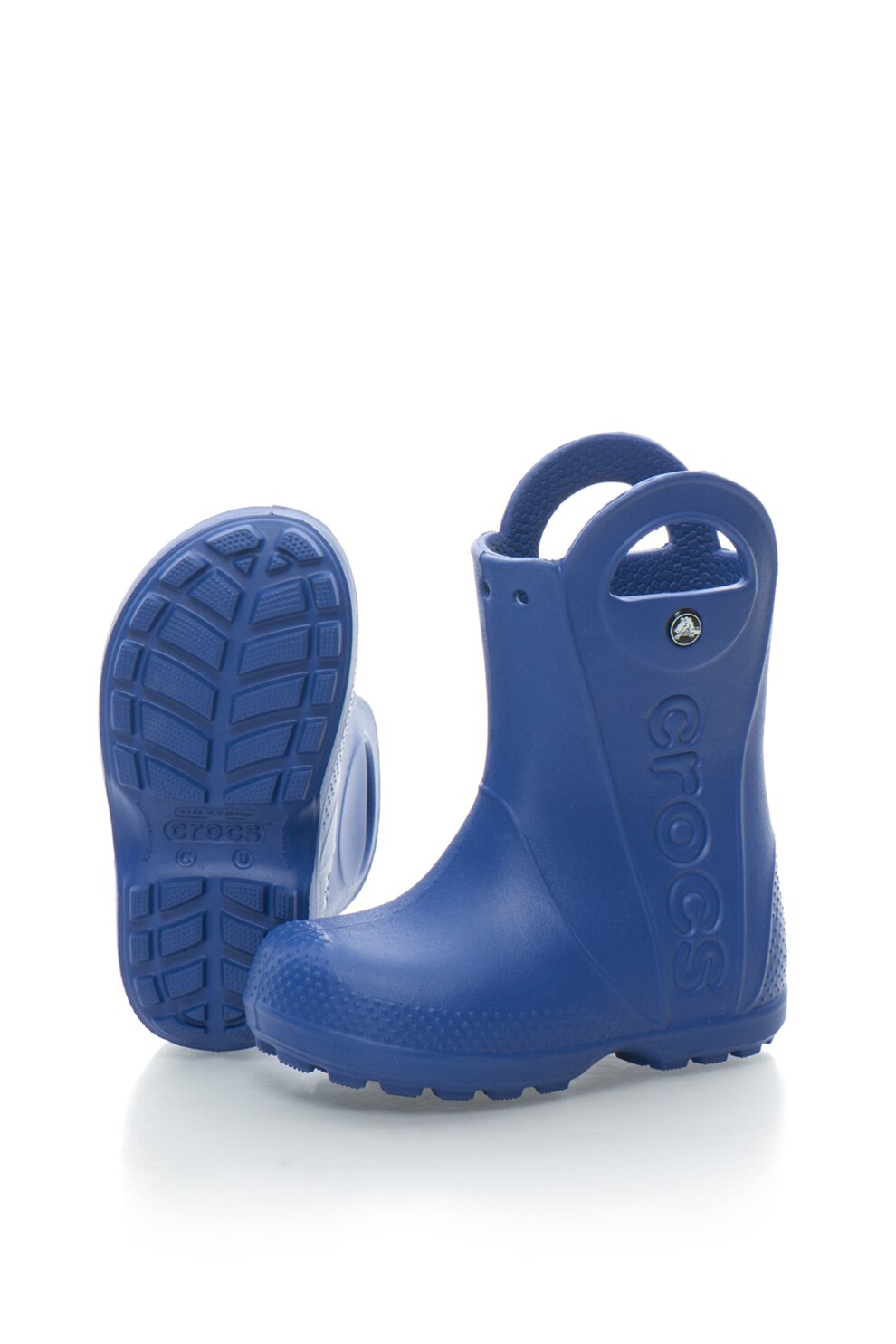 Crocs, Cizme de ploaie cu logo, Indigo, 24-25 EU - eMAG.ro