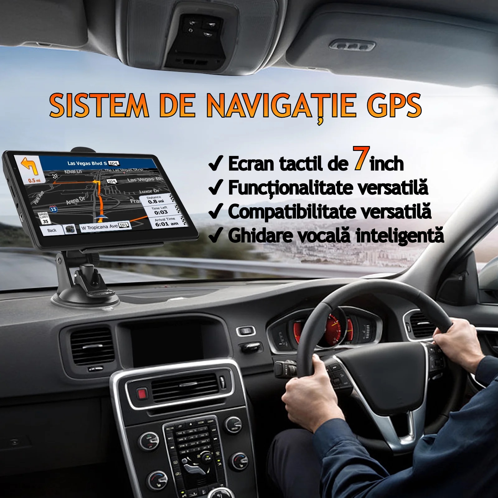 Navigatie Auto GPS Profesionala si Universala Ventlex, Ecran Tactil 7 ...