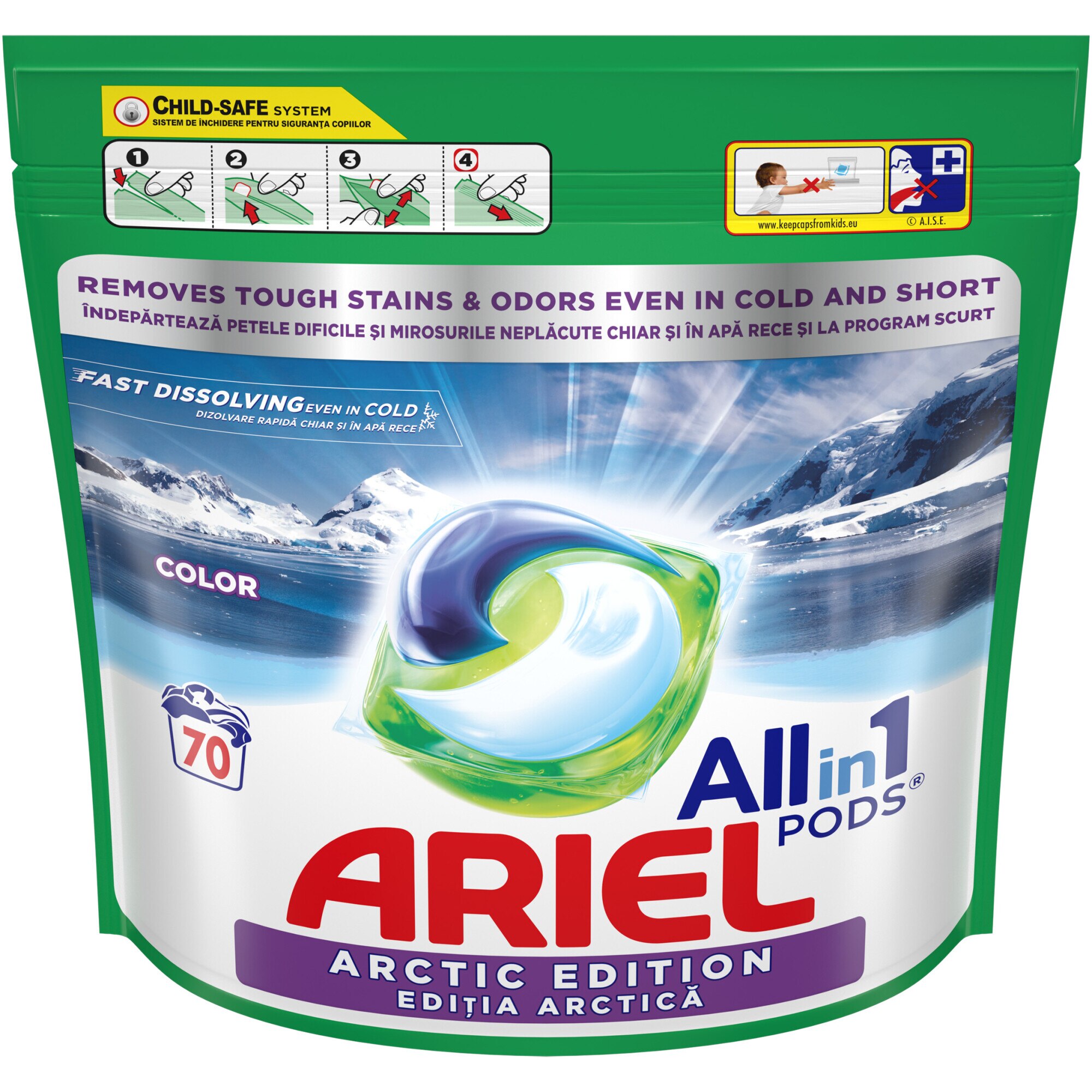 Detergent de rufe capsule Ariel Allin1 PODS Color, 70 Spalari - eMAG.ro