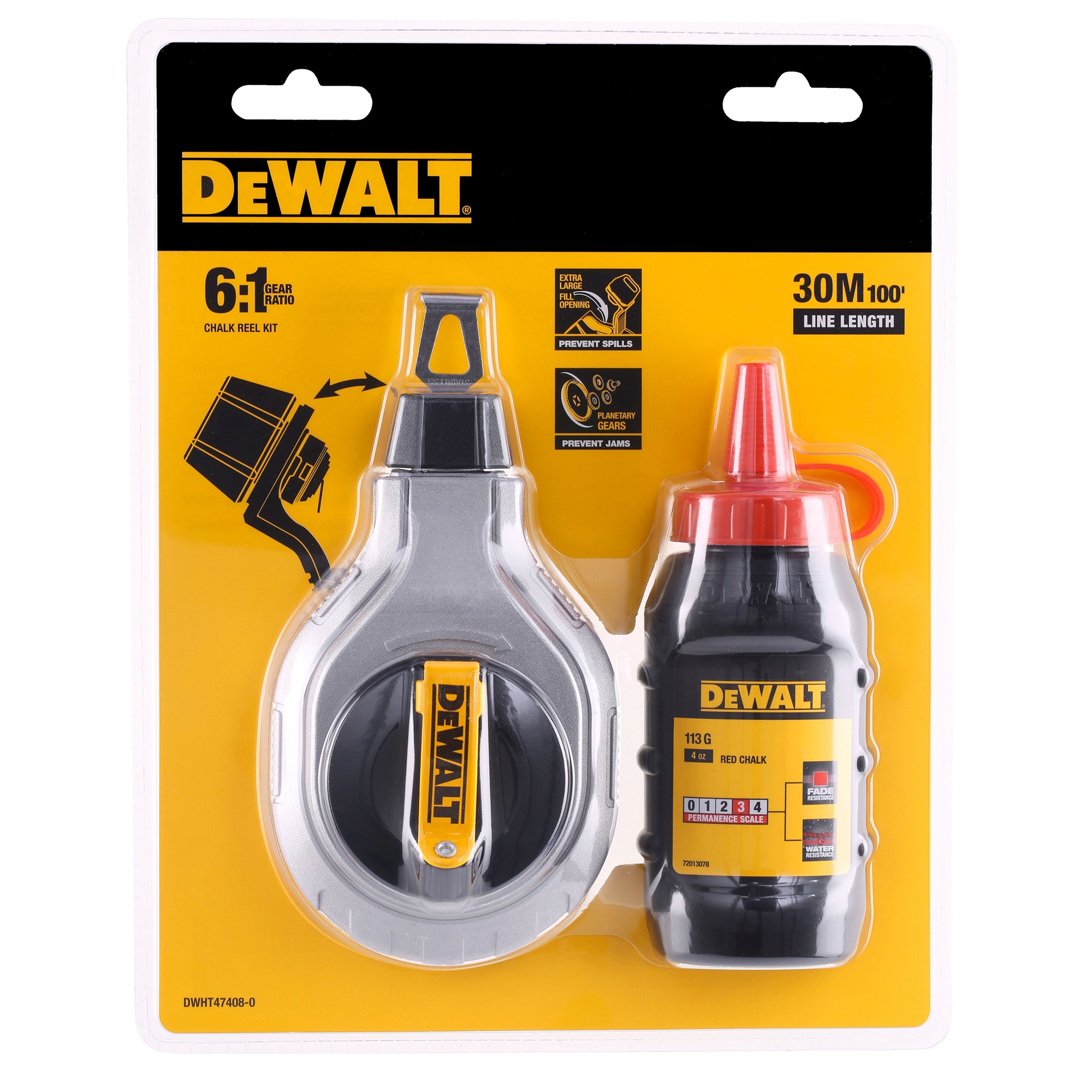 Set sfoara cu creta pentru trasare 30 m DeWALT DWHT47408-0, raport ...