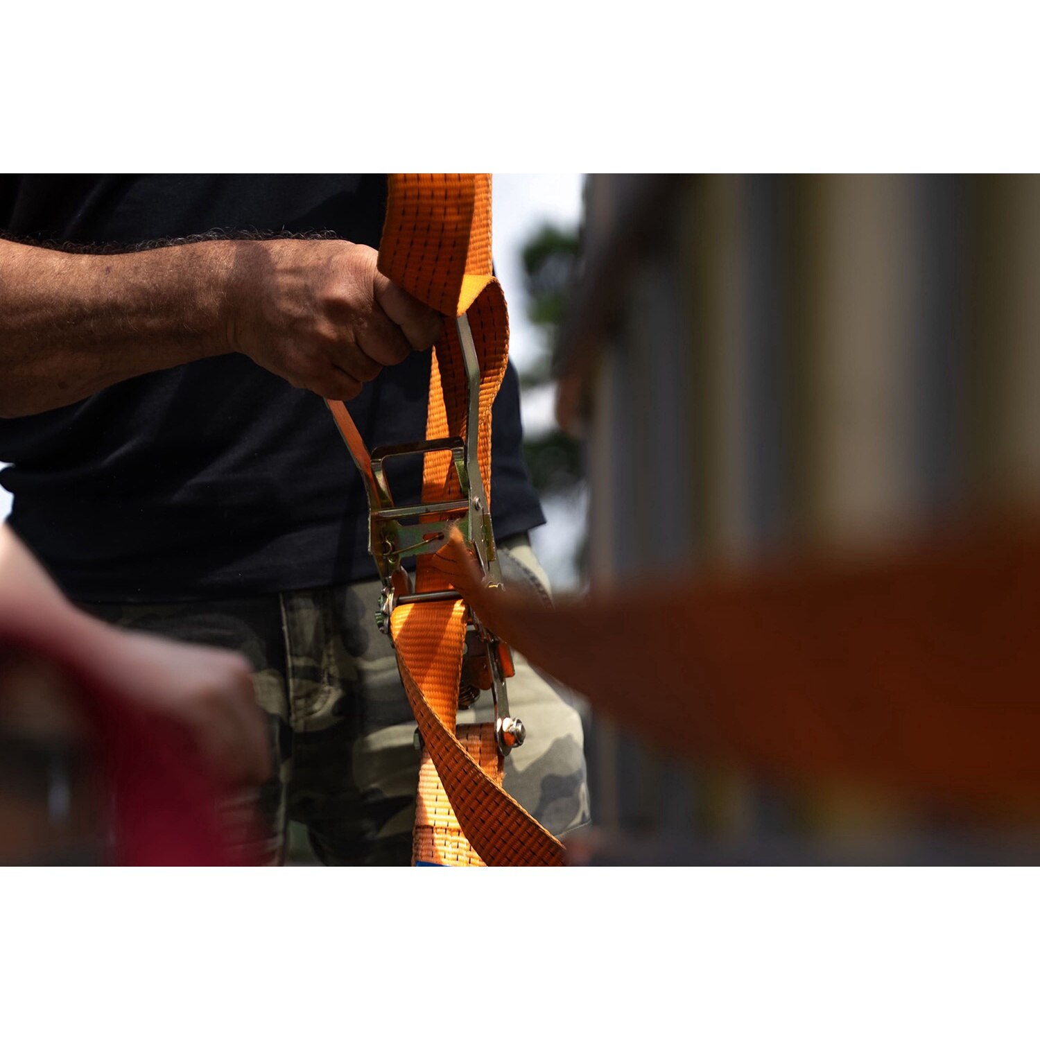 Chinga de ancoraj cu clichet si carlig, 10M, 50mm, 5T, material textil ...