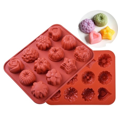 Forma de prajituri Cake Land, 12 guri, 16x22cm, neagra, din silicon ...